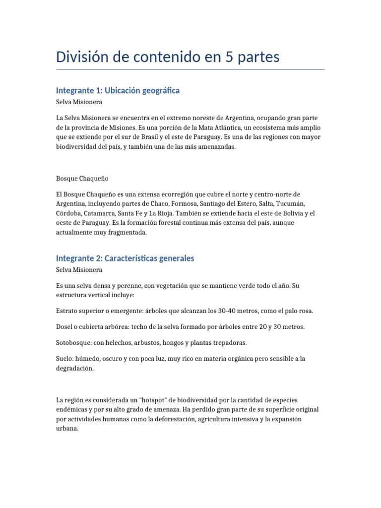 División Grupo Selva Bosque | PDF | Selva | Arboles