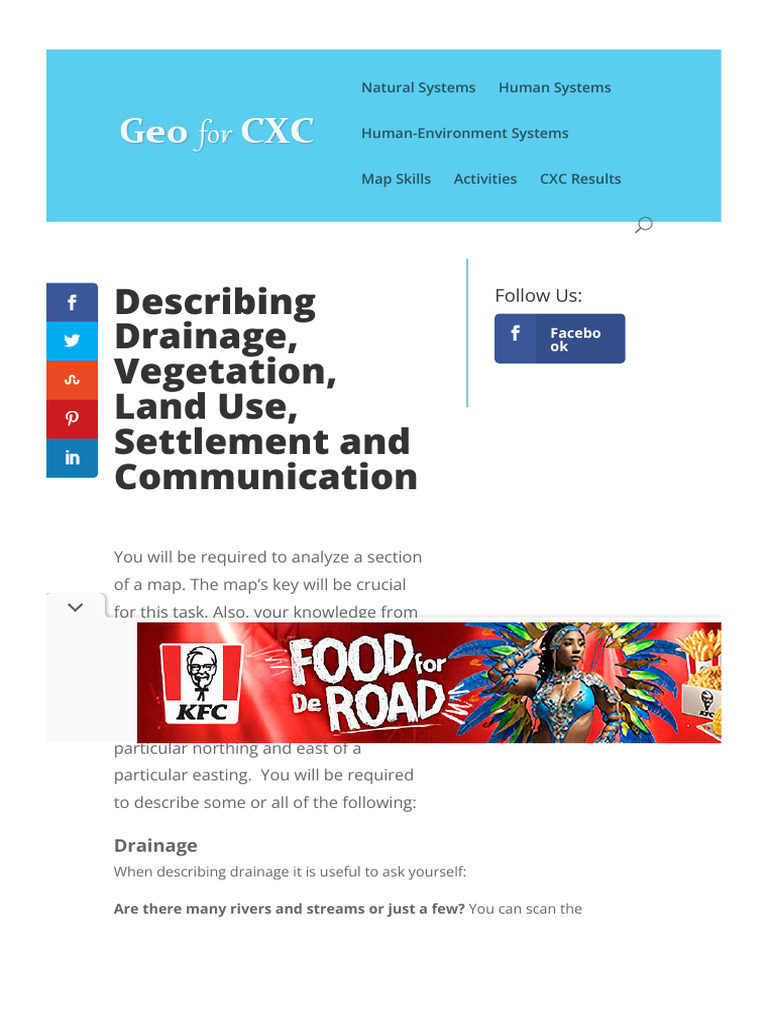 Describing Drainage, Vegetation, Land Use, Settlement and Communication - Geo For CXC | PDF ...