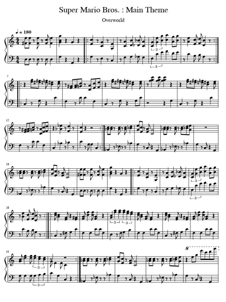 Super Mario Bros. Overworld Theme | PDF | Video Game Development ...