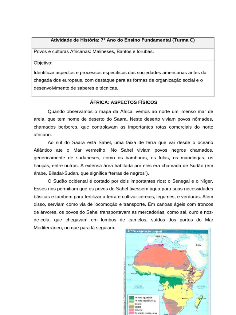 Povos Africanos - Malineses, Bantos e Iorubás | PDF | Mali | África