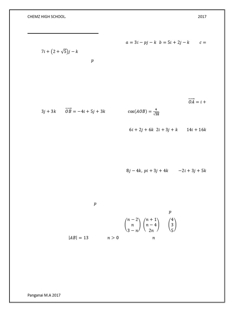 L6 Vectors Test 4 | PDF