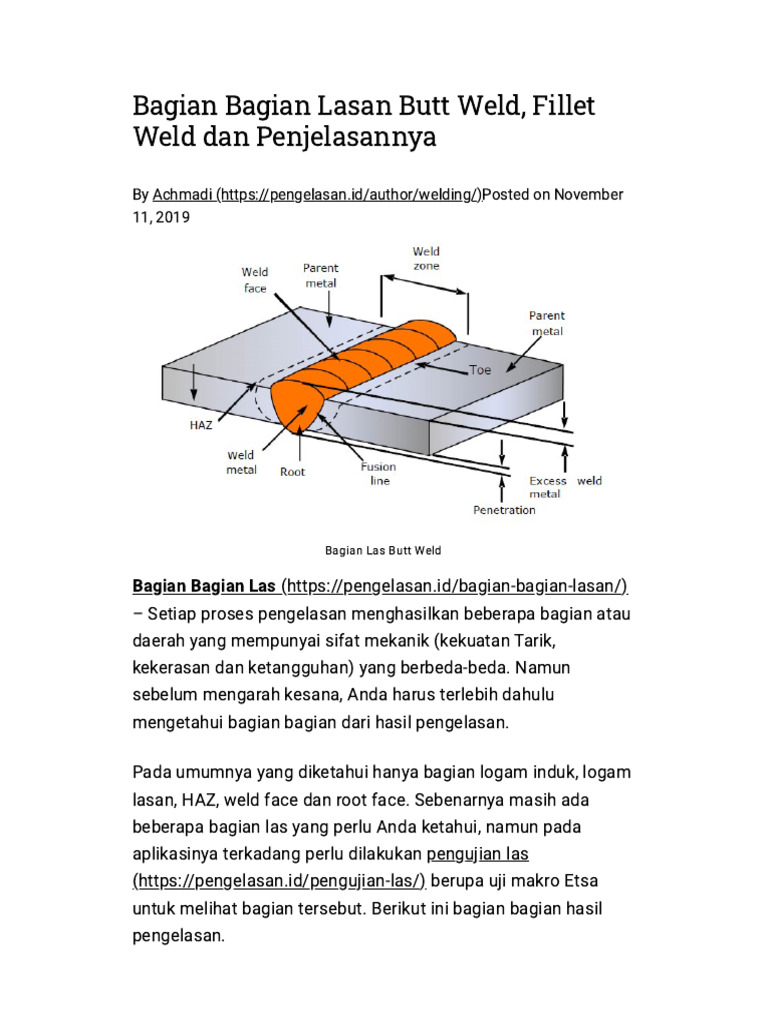 Bagian Las Butt dan Fillet Weld | PDF