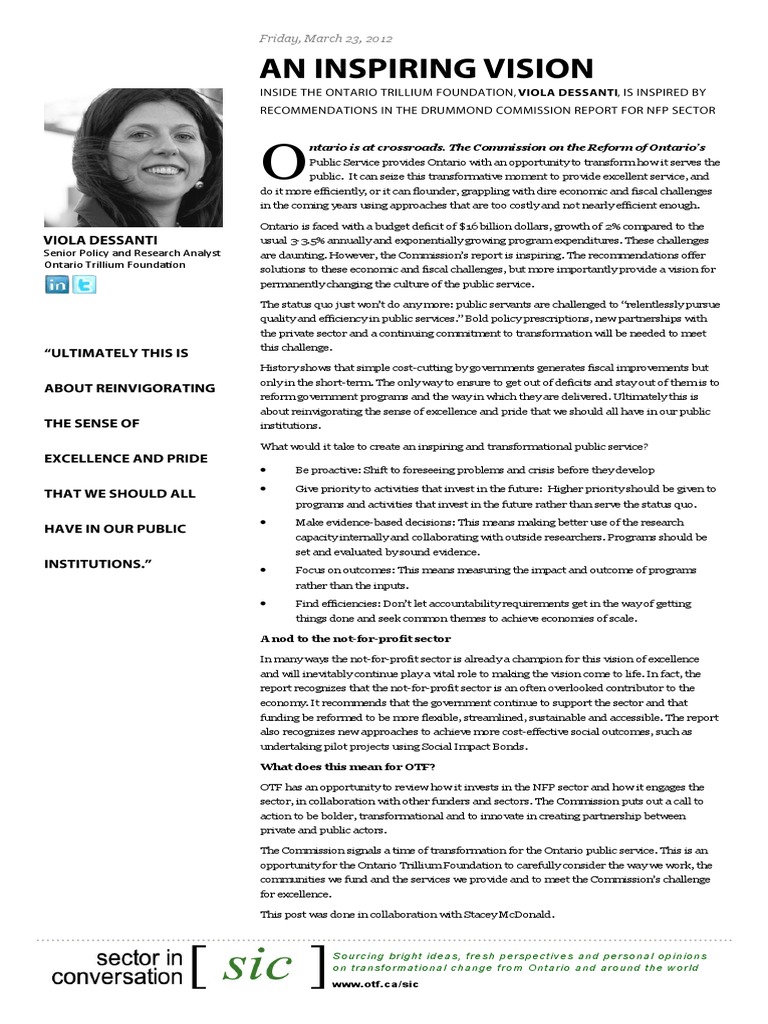 An Inspiring Vision | PDF | Nonprofit Organization | Public Sphere