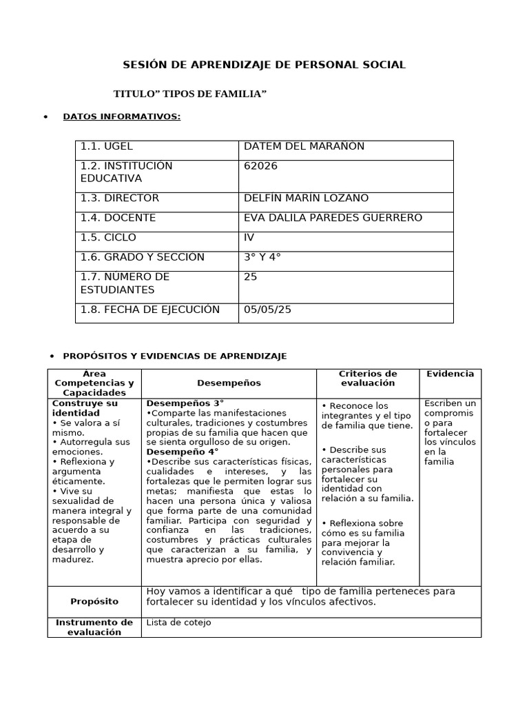 Iv Ses PS Lun 28 Tipos de Familia | PDF | Familia | Escuelas