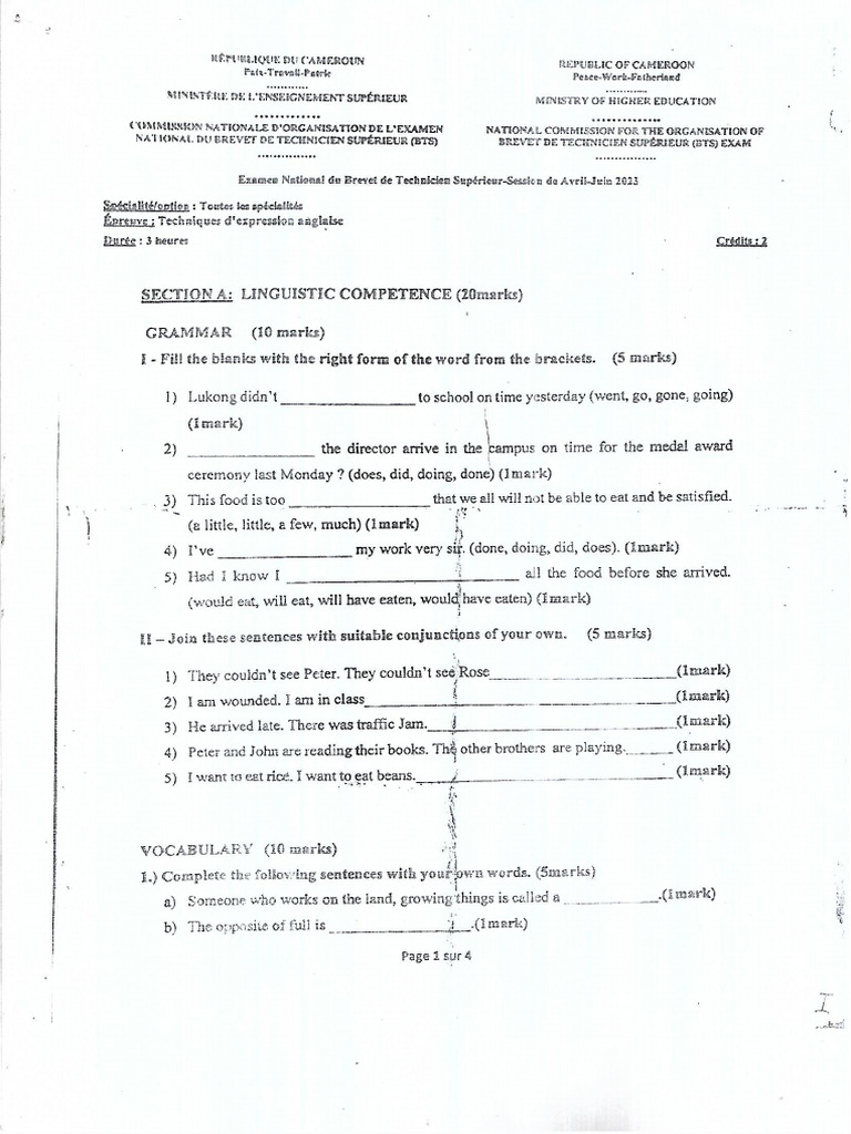 Epreuve Linguistic | PDF