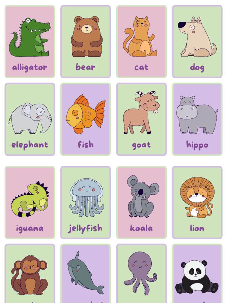 Animal Alphabet Flashcards | PDF