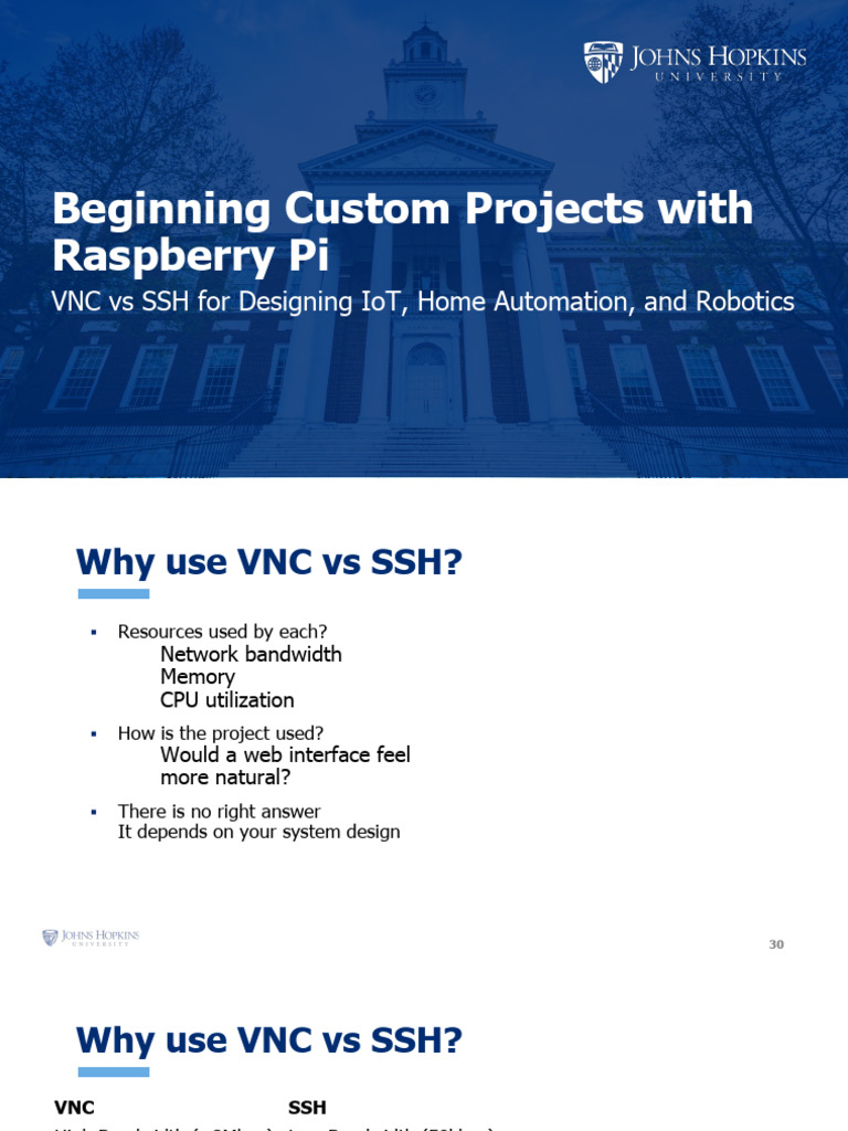 VNC vs SSH for Raspberry Pi IoT Projects | PDF