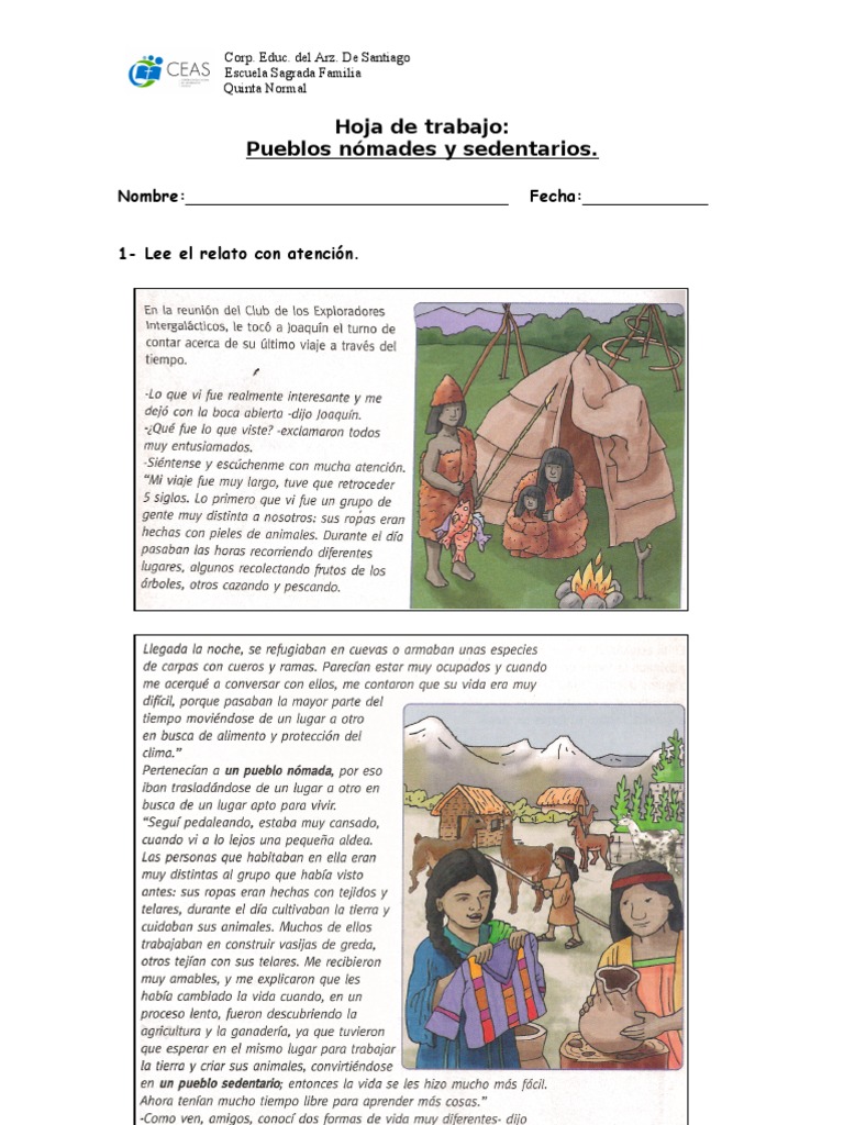 Guía de trabajo nómades y sedentarios