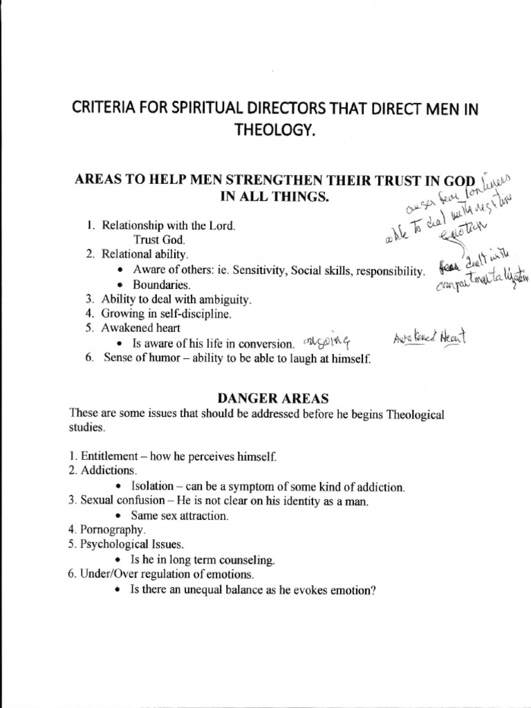 3 - Criteria For Spiritual Directors For Directing Men in Theology | PDF
