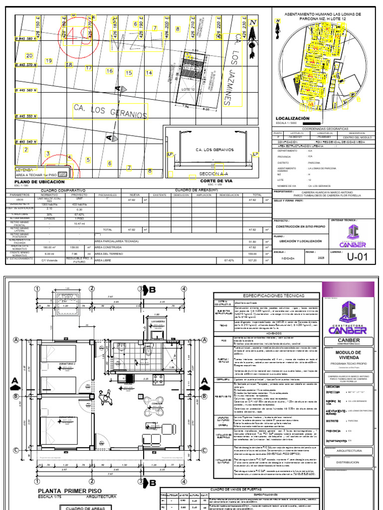 Plano PDF Replanteo Cabrera | PDF | Tubería (transporte de fluidos) | Hormigón