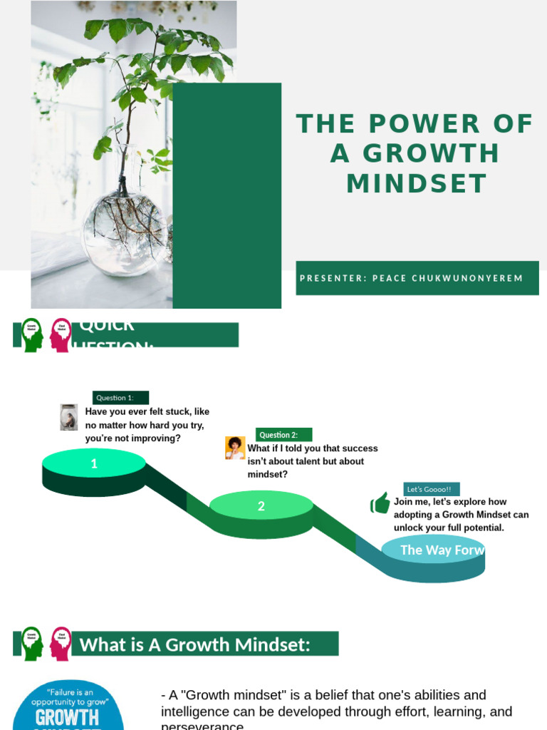 Presentation Om Growth Mindset | PDF | Mindset | Psychology