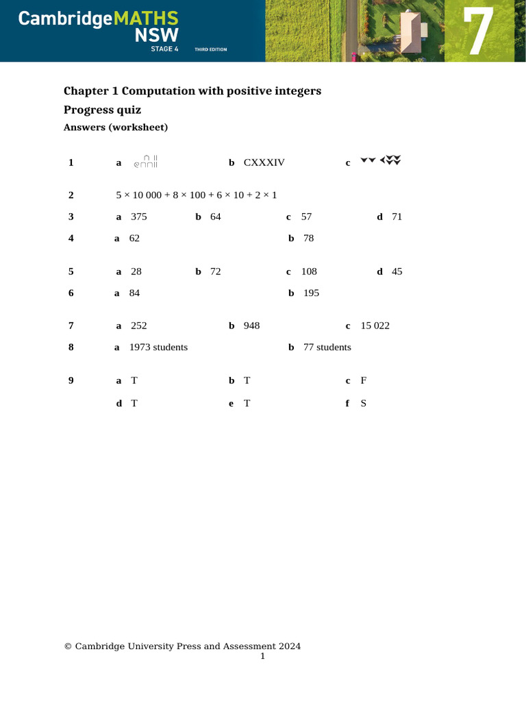 CM - NSW7 - Chapter 1 Progress Quiz - Answers | PDF