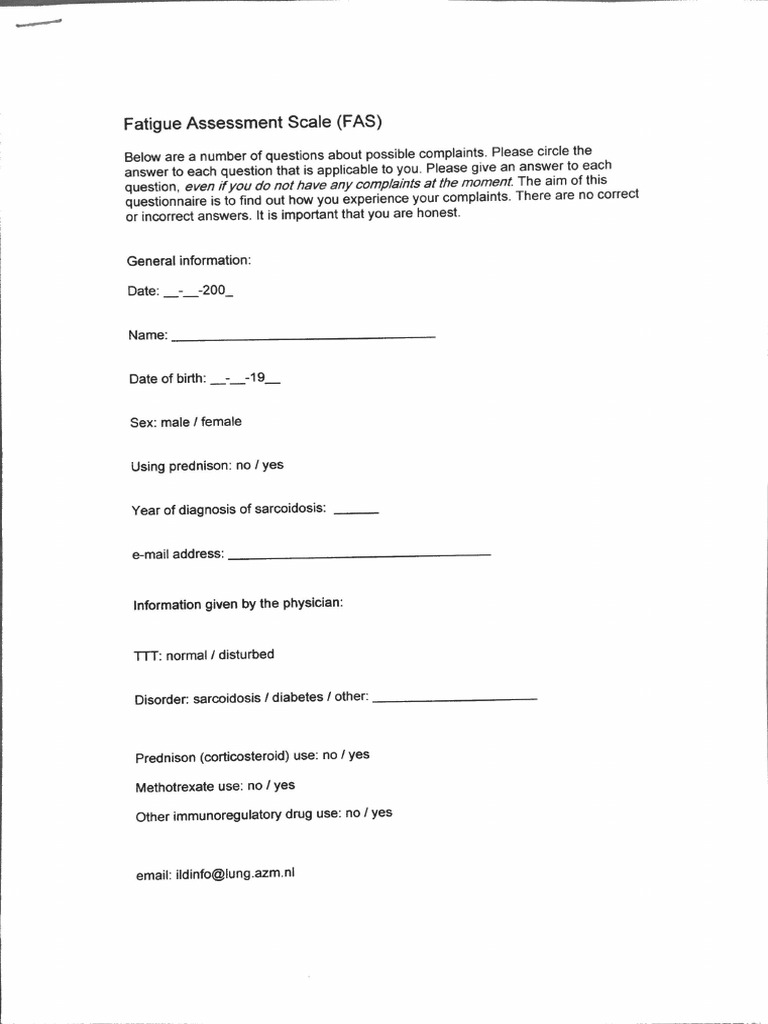 Fatigue Assessment Scale | PDF