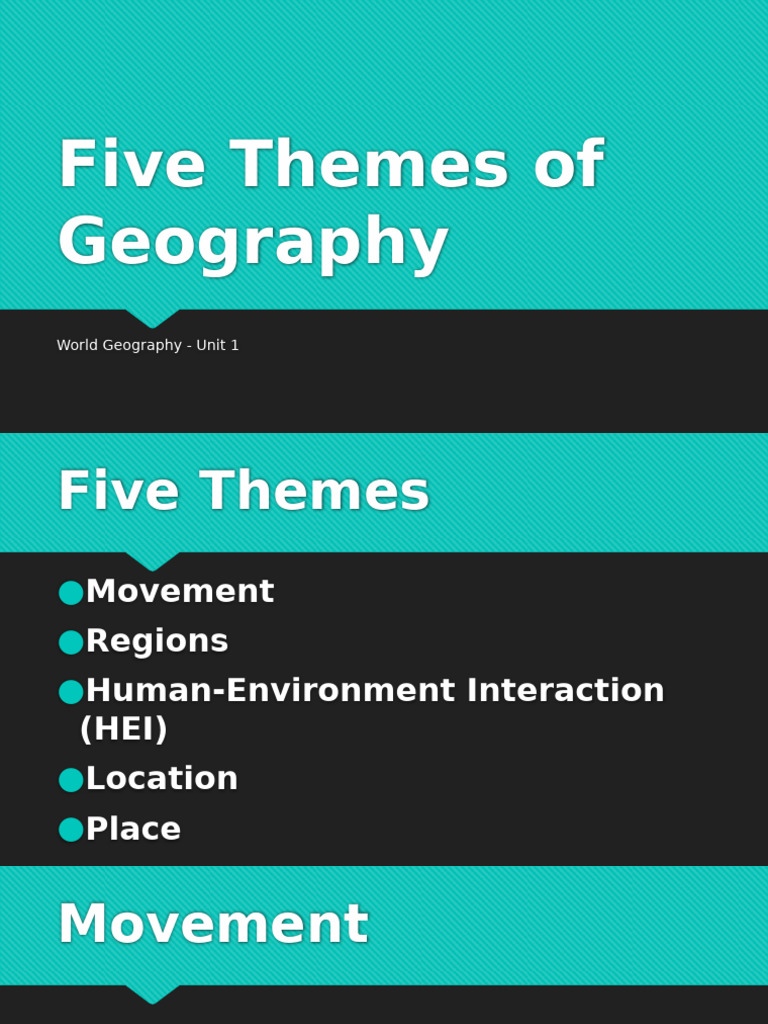 5 Themes of Geography NEARPOD | PDF | Natural Environment | Earth Sciences