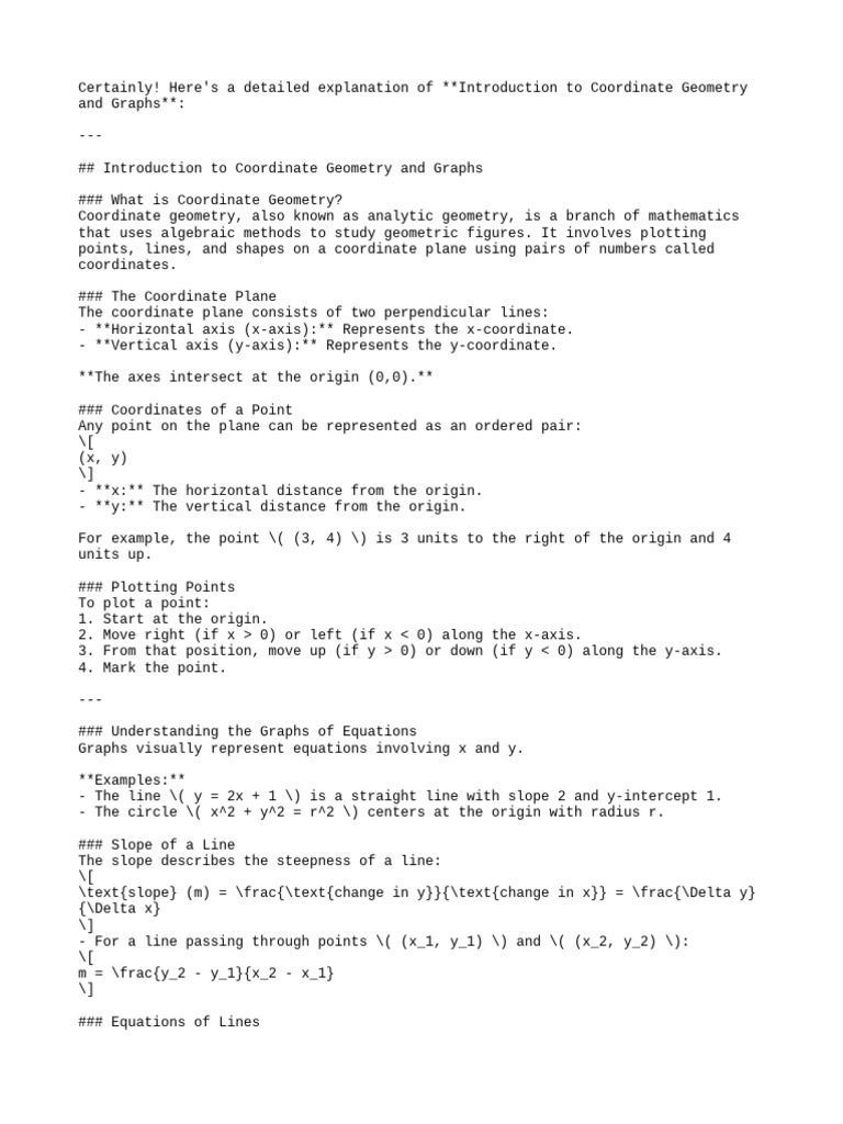 coordinate geometry | PDF | Cartesian Coordinate System | Analytic Geometry