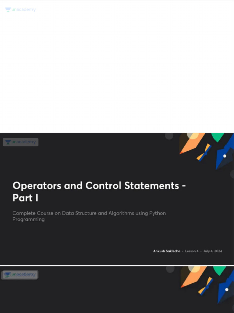 Operators and Control Statements Part I With Anno | PDF