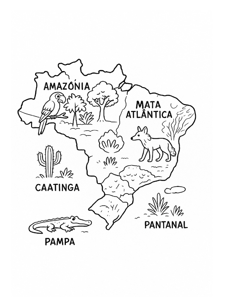 Mapa Biomas Brasil para Colorir | PDF