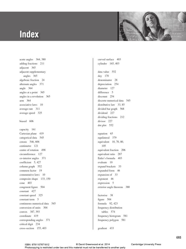 Index of Mathematical Terms | PDF | Angle | Elementary Mathematics