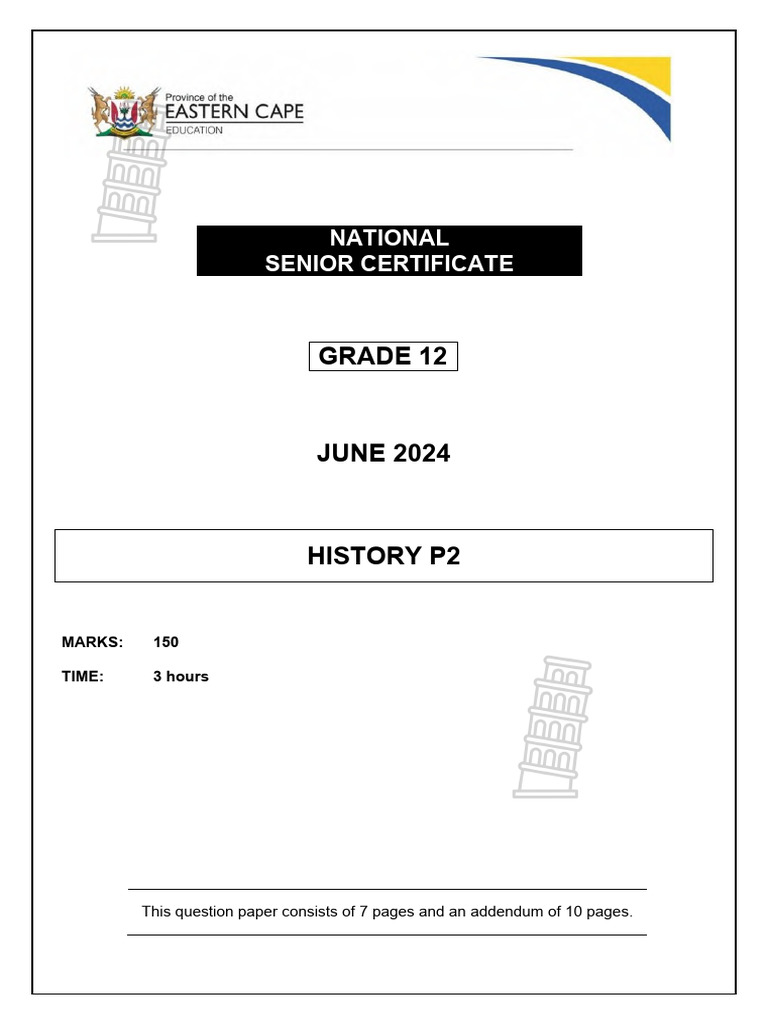 Grade 12 History June 2024 Exam Paper | PDF | Apartheid | Essays