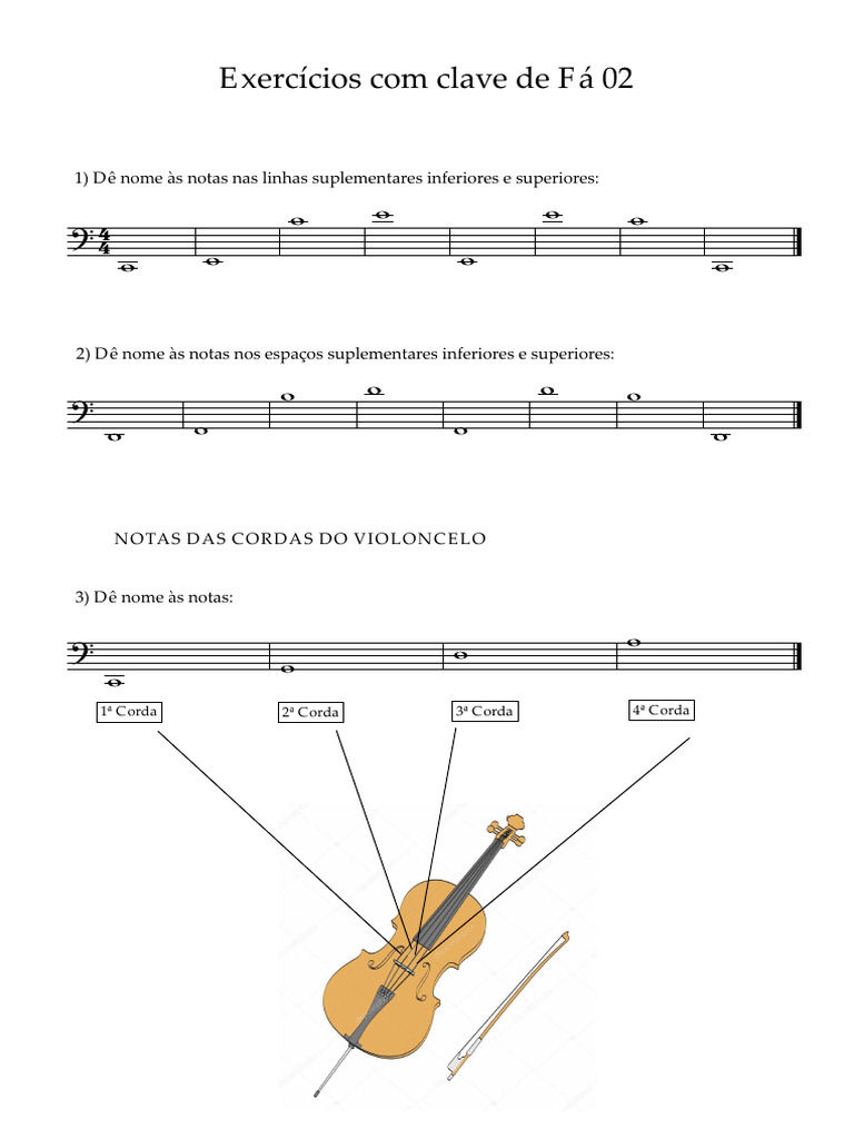 Exercícios Clave de Fá 02 | PDF