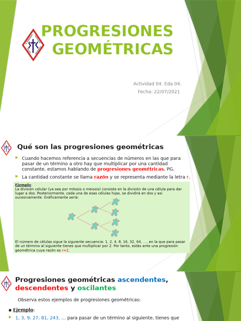 Progresiones Geométricas | PDF | Matemáticas
