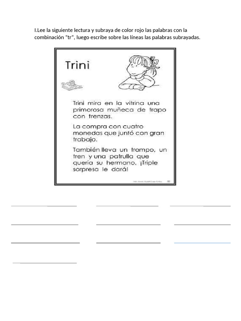 Actividades con "tra tre tri tro tru" | PDF