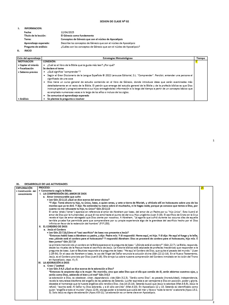 Sesion El Génesis Como Fundamento | PDF | Satán | Abrahán