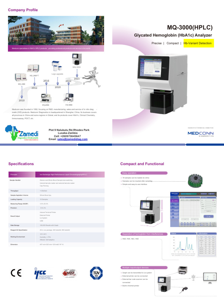 Medconn MQ-3000 HbA1c Analyzer Overview | PDF | Glycated Hemoglobin ...