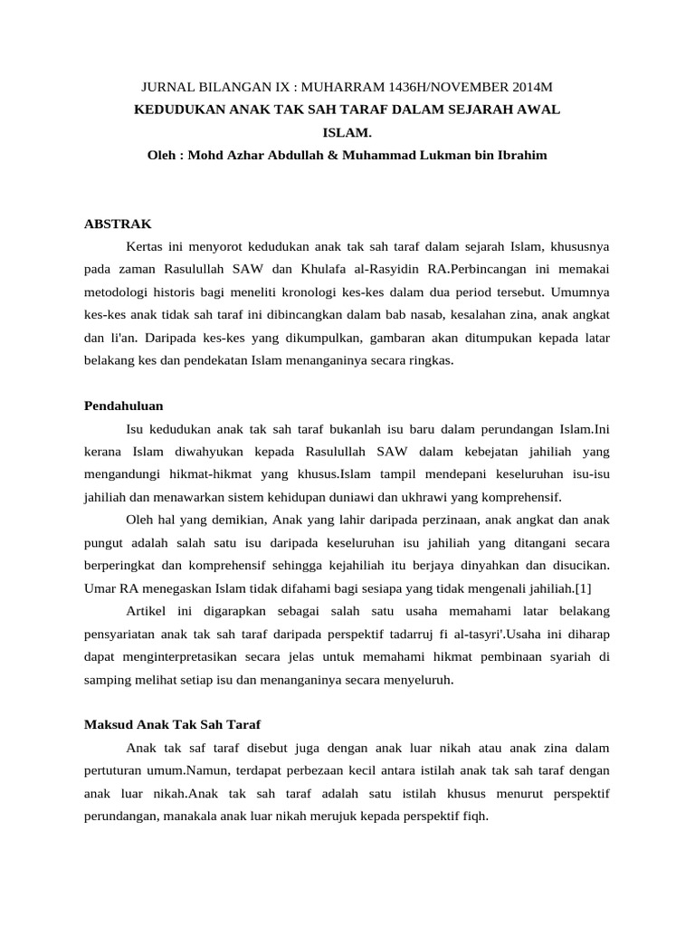 j3 Sejarah Anak Tak Sah Taraf | PDF
