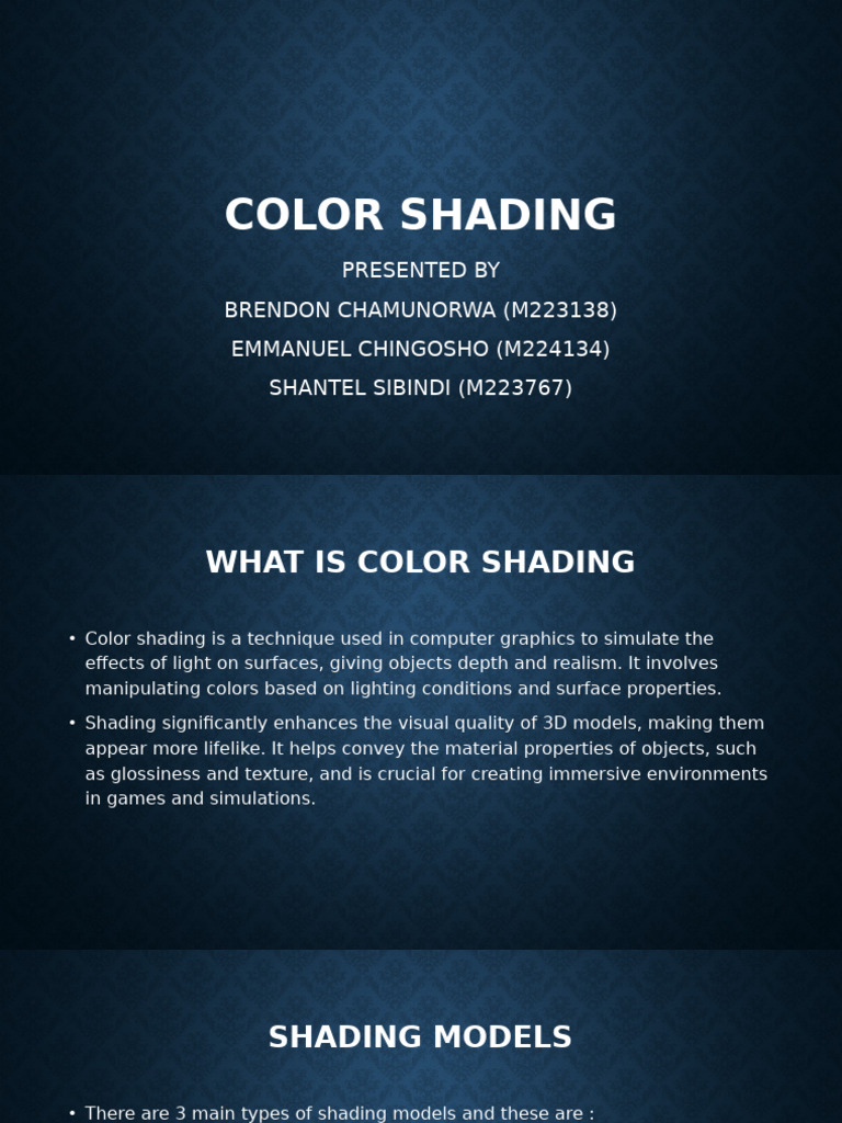 Overview of Color Shading Techniques | PDF | Electromagnetic Radiation ...