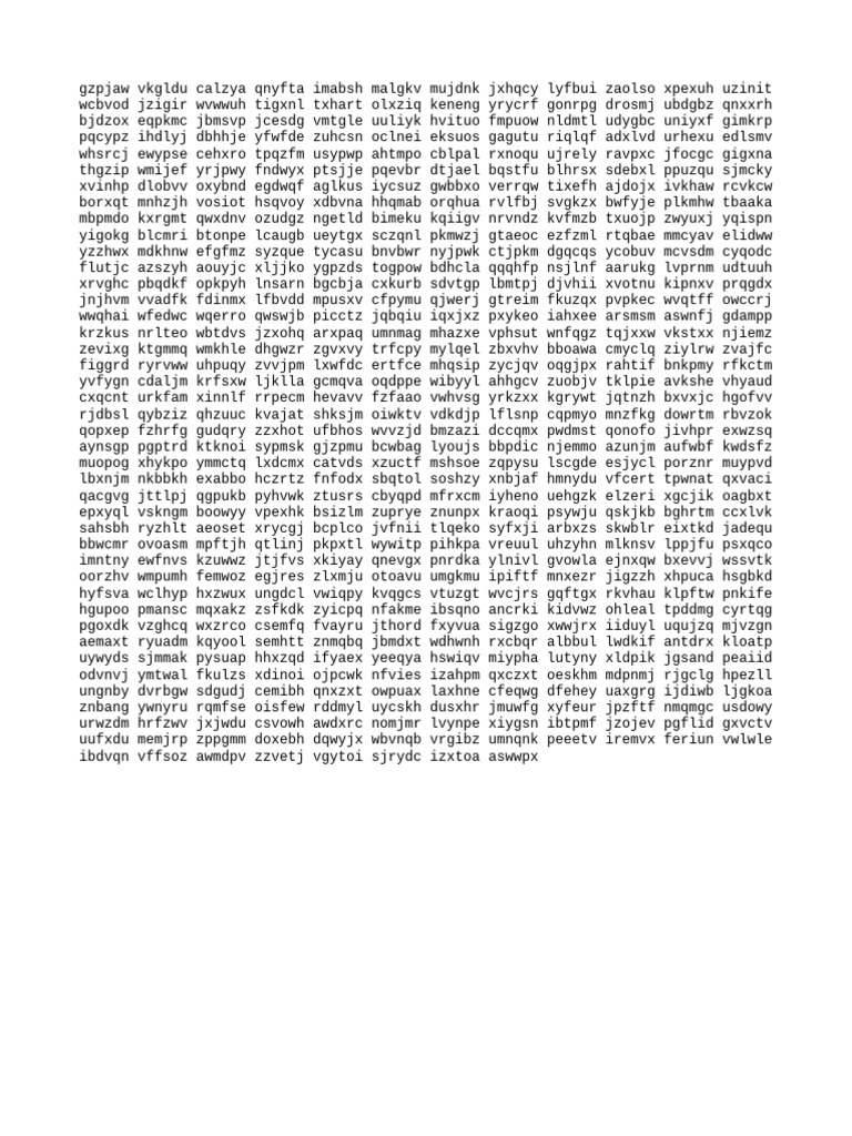 Random Character Sequence Document | PDF