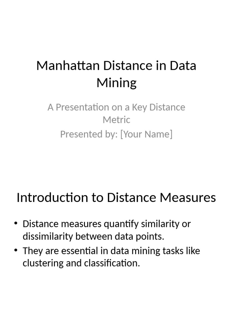 Manhattan_Distance_Presentation | PDF
