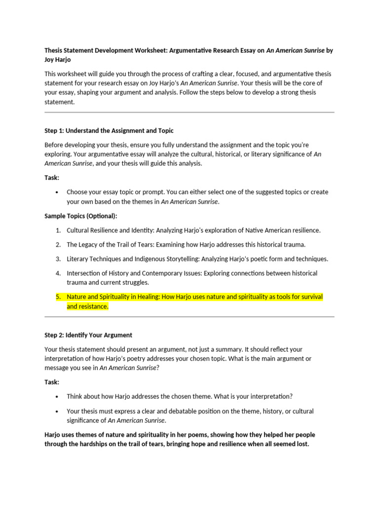 Writing A Thesis Statement | PDF | Essays | Poetry