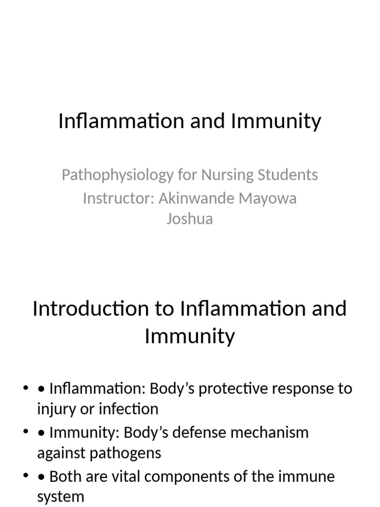 Inflammation and Immunity Teaching Slides | PDF | Immune System ...