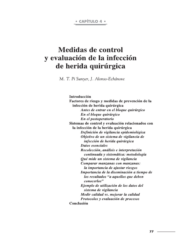 4. CONTROL DE LA INFECCIÓN DE LA HERIDA QUIRÚRGICA | PDF