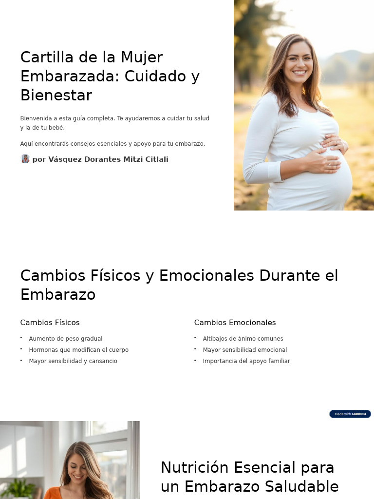 Cartilla de La Mujer Embarazada Cuidado y Bienestar | PDF | Parto | El ...