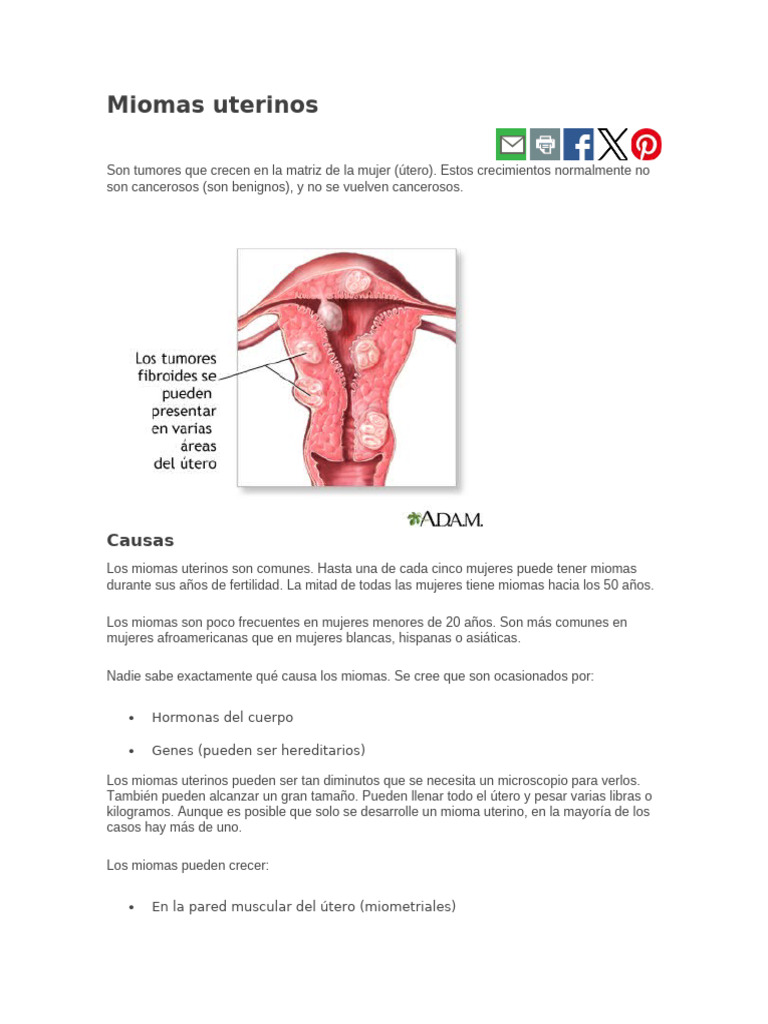 Miomas Uterinos | PDF | Ultrasonido | Útero