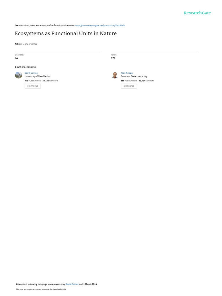 Ecosystems As Functional Units in Nature | PDF | Ecosystem ...