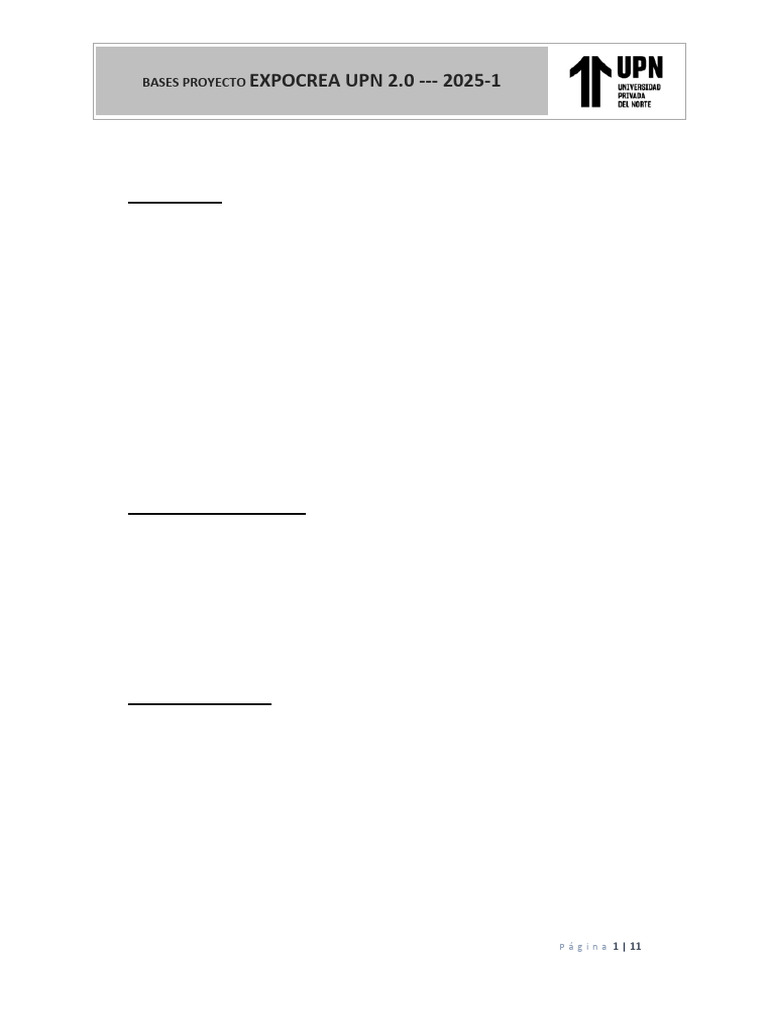 Bases Expocrea UPN 2.0 Versión Final | PDF | Iniciativa empresarial ...