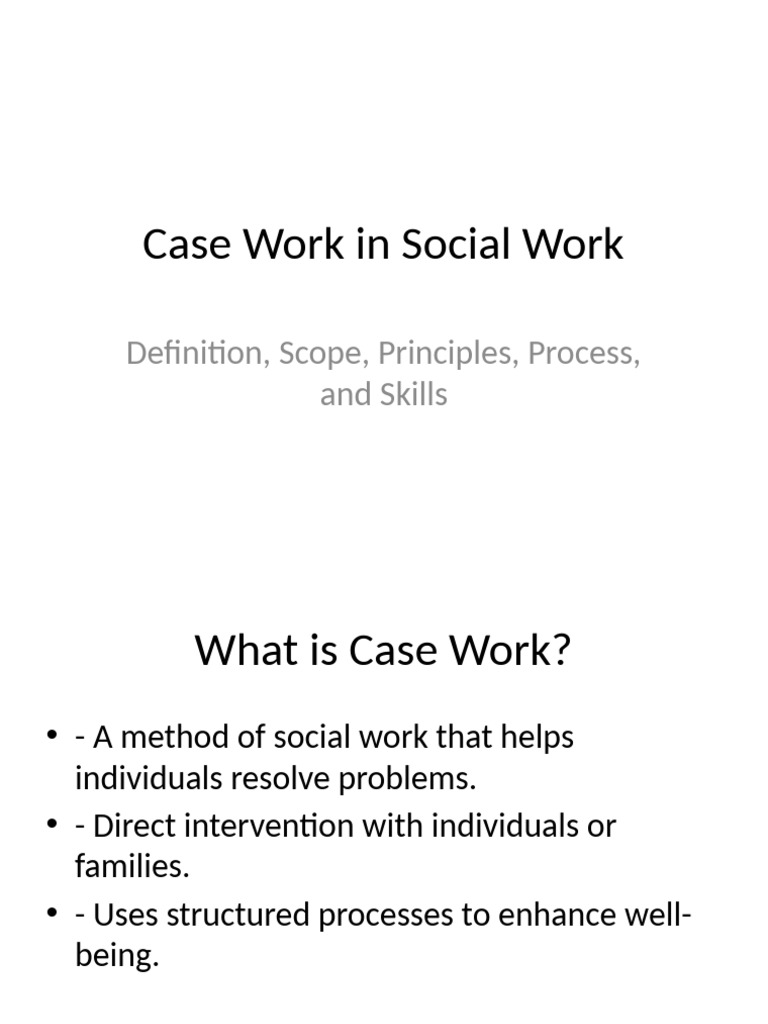 Case Work Presentation | PDF | Social Work | Psychotherapy
