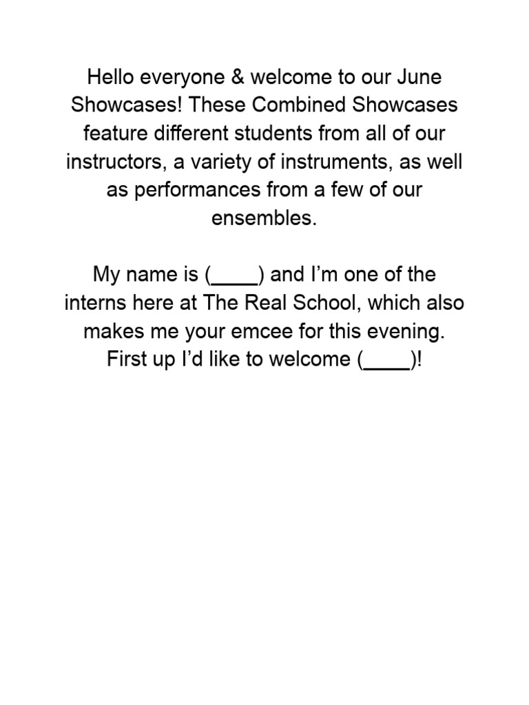 June Showcase Script | PDF