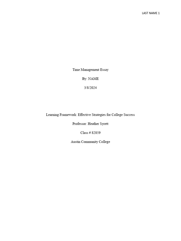 Time Management FINAL With AI SAMPLE | PDF | Sleep | Cognition