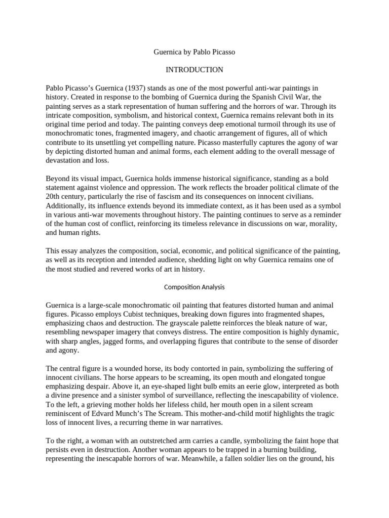 Guernica by Pablo Picasso | PDF | Pablo Picasso | Spanish Civil War