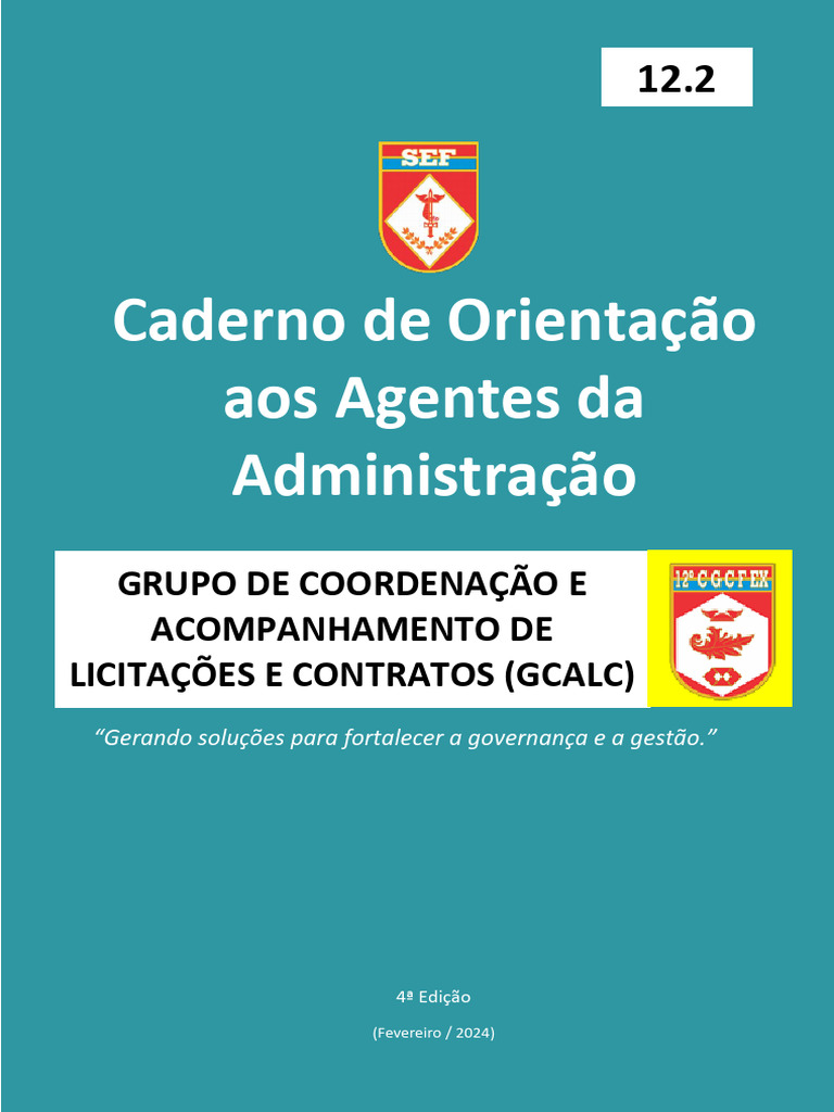 Caderno de Orientacao 12.2 GCALC 2024 Assinado | PDF | Administração ...