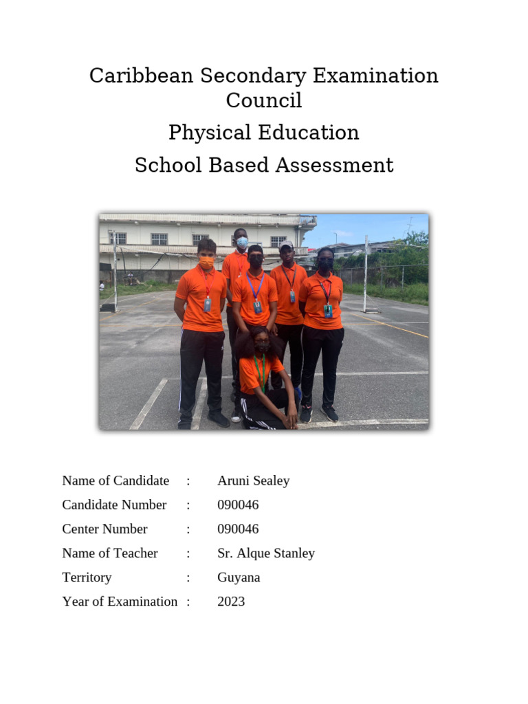 Aruni Sealey 11T PE SBA Draft 1_updated | PDF | Physical Fitness | Physical Exercise