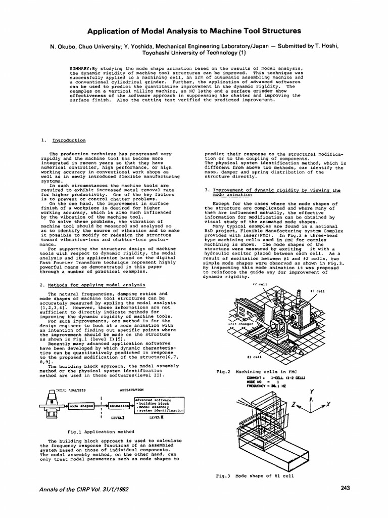 Okubo1982Application of Modal Analysis To Machine Tool Structures | PDF ...