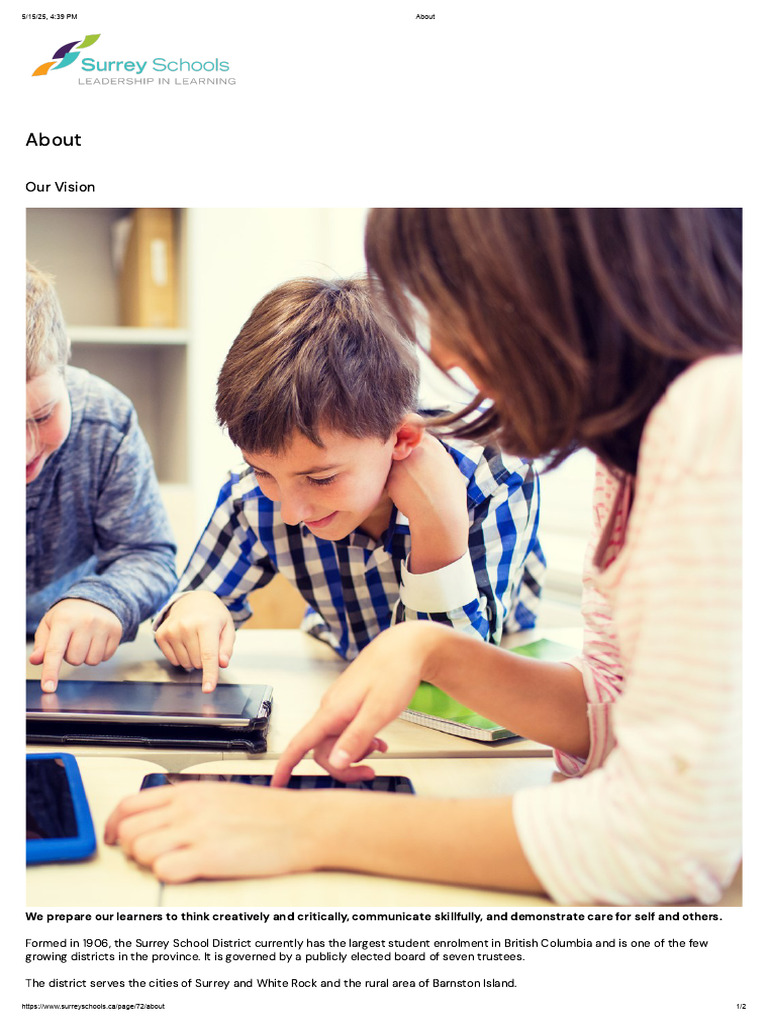 Surrey School District Overview | PDF
