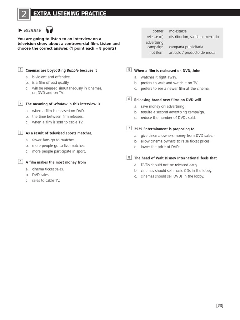 UNED ExtraMaterial Module2 LISTENING | PDF | Dvd
