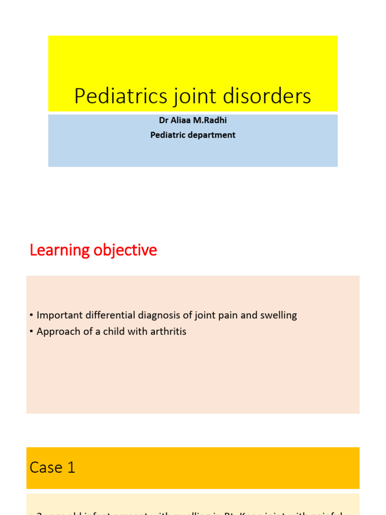 Joint Disorders in Children | PDF | Arthritis | Medical Specialties