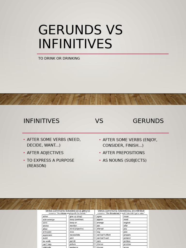 Gerunds VS Infinitives | PDF